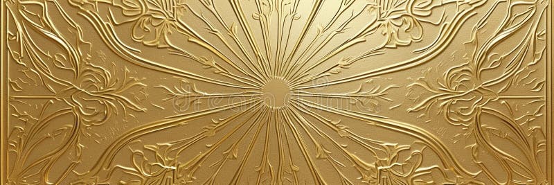 A Gold Leaf Design is Shown in a Circular Pattern Stock Illustration ...