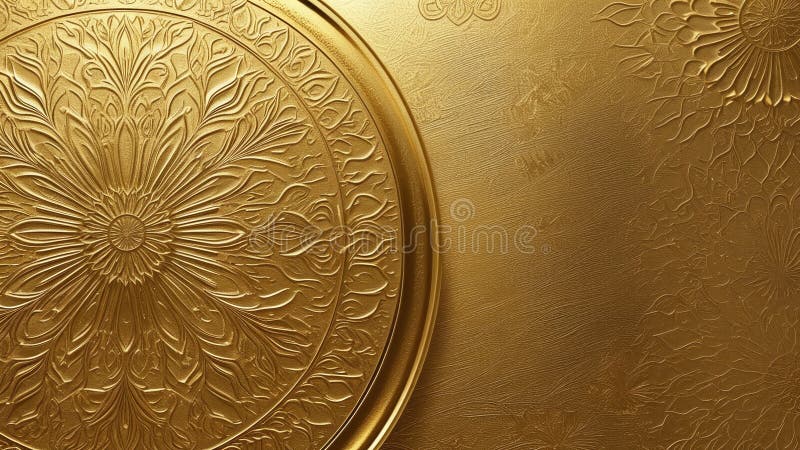 A Gold Leaf Design is Shown in a Circular Pattern Stock Illustration ...