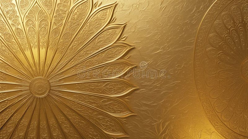 A Gold Leaf Design is Shown in a Circular Pattern Stock Illustration ...