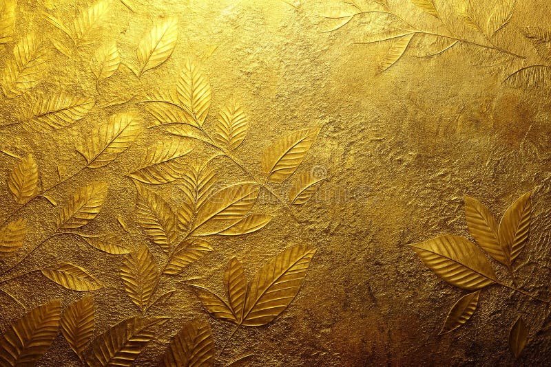 Gold Leaf Embossed Wall Background Stock Illustration - Illustration of ...