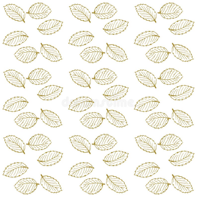 Gold Leaf Floral Seamless Pattern Paper Stock Illustration ...
