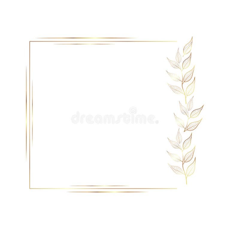 Gold Leaves Frame Vector Background Stock Vector - Illustration of ...