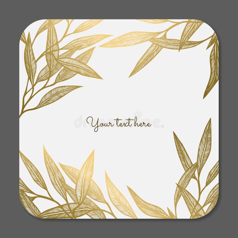Gold leaves stock vector. Illustration of ornate, invitational - 95203698