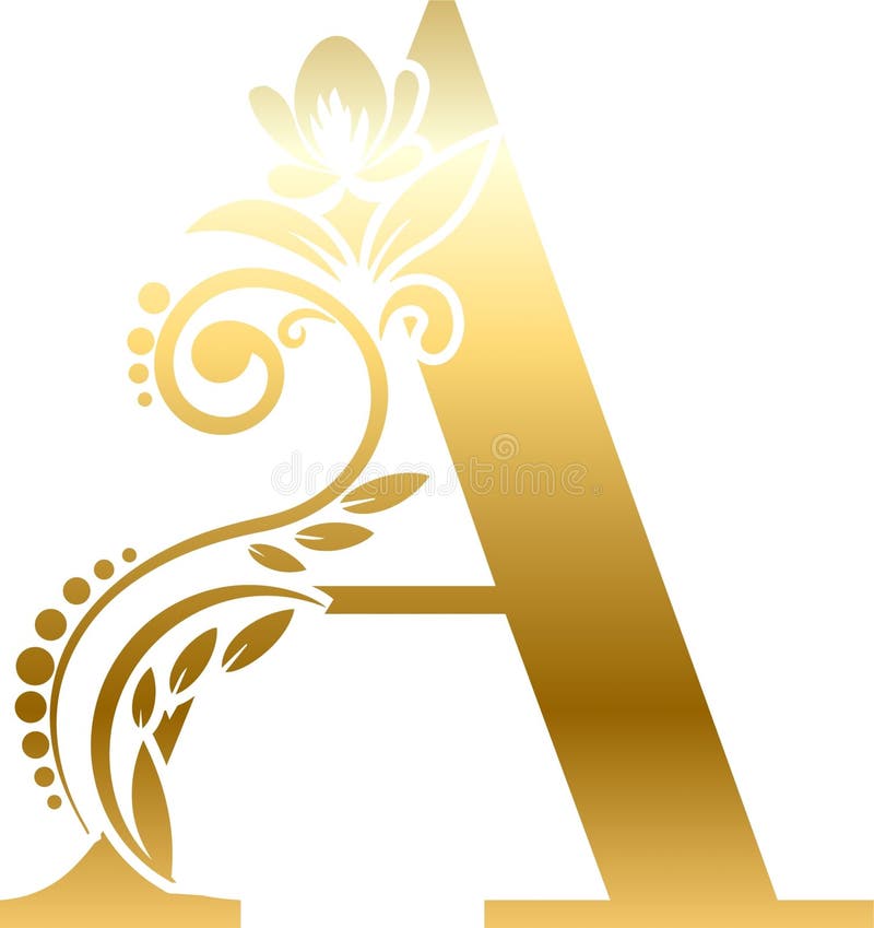 Gold Letter a stock photo. Illustration of diagram, shiny - 294352658