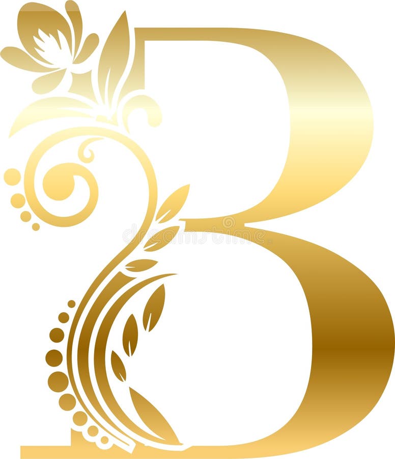 Gold Letter B stock image. Illustration of diagram, pattern - 294352657