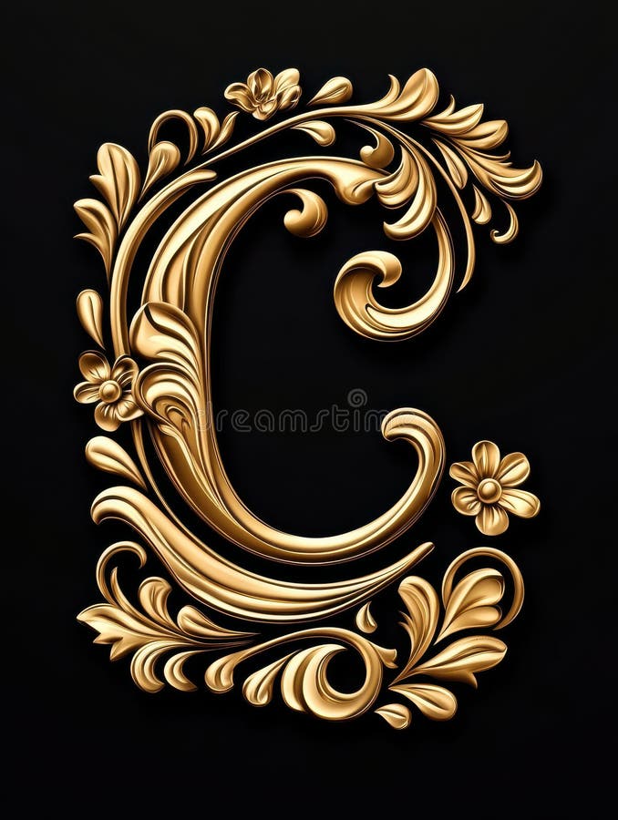 Gold Letter C. Elegant Graceful Logo. Calligraphic Beautiful Style ... Gold Letter C. Elegant Graceful Logo. Calligraphic Beautiful Style ...