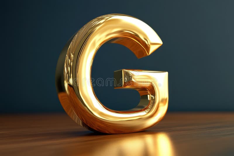 A Gold Letter G is Shown in a Close Up Stock Illustration ...