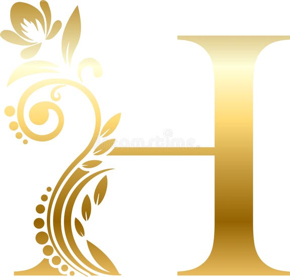 Gold Letter H stock photo. Illustration of gold, calligraphy - 294352670