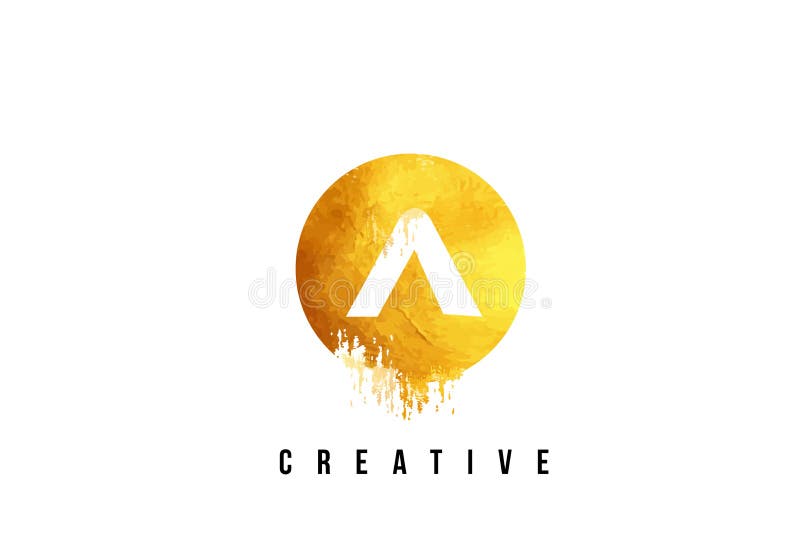 A Gold Letter Logo Design with Round Circular Golden Texture. Stock ...