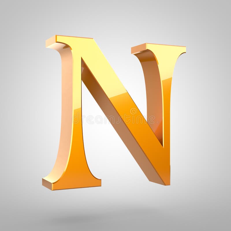 N Gold Colored Alphabet 3d Rendering Stock Illustrations – 9 N Gold ...