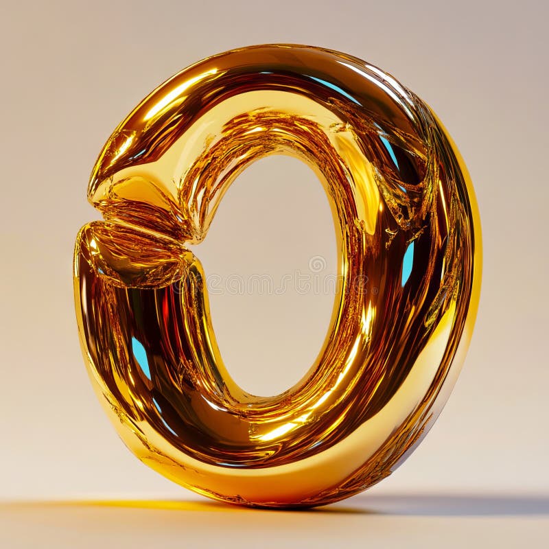 A Gold Letter O on a White Surface Stock Illustration - Illustration of ...