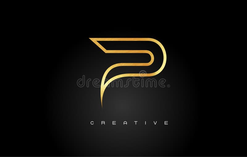 Gold Letter P Logo. P Letter Design Vector Stock Vector - Illustration ...