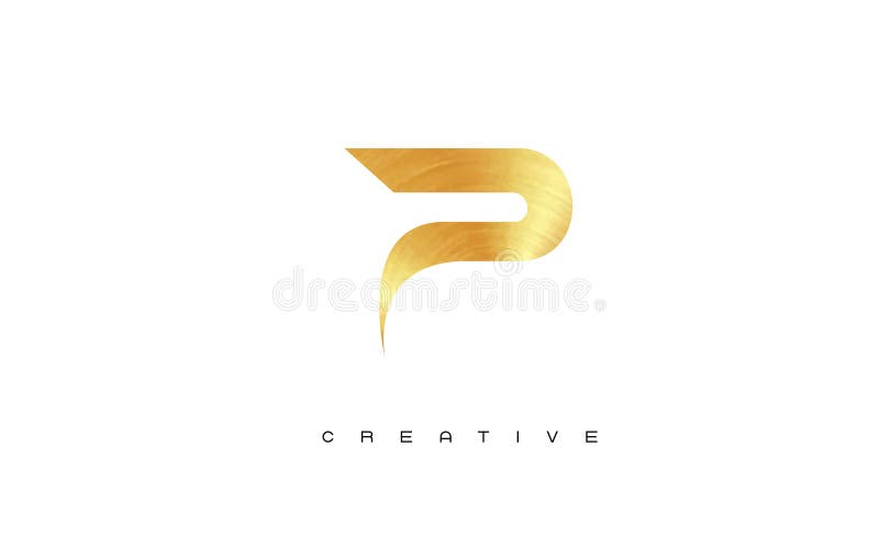 Gold Letter P Logo. P Letter Design Vector Stock Vector - Illustration ...
