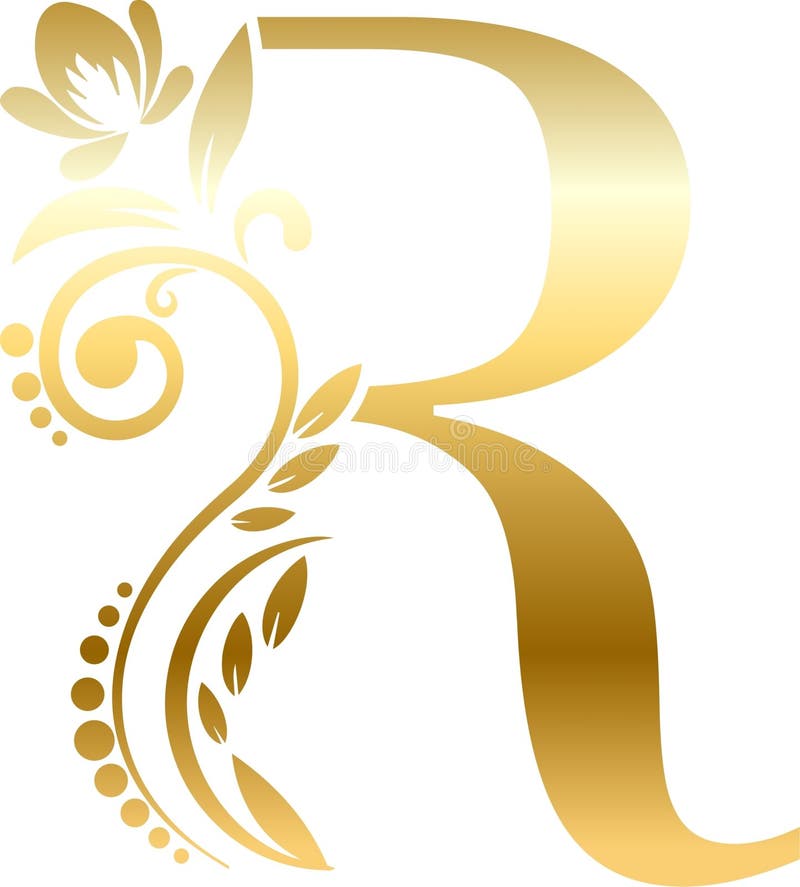Gold Letter R stock image. Illustration of yellow, gold - 294352699