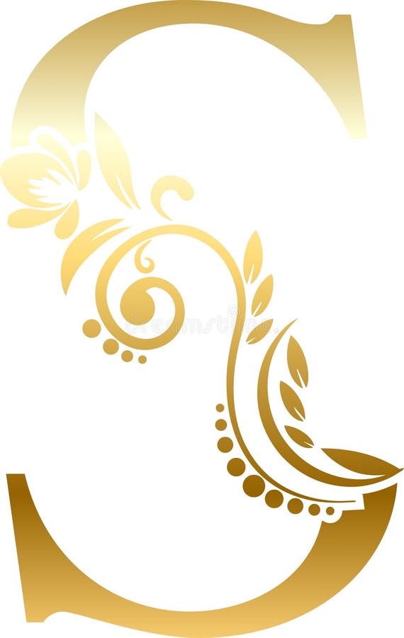 Gold Letter S stock image. Illustration of design, decor - 294352703