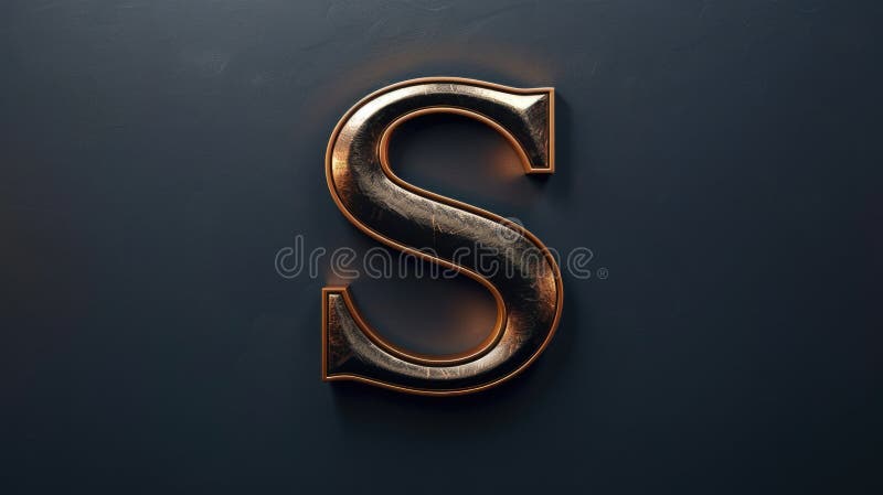 A Gold Letter S on a Black Background, Suitable for Use in Branding or ...