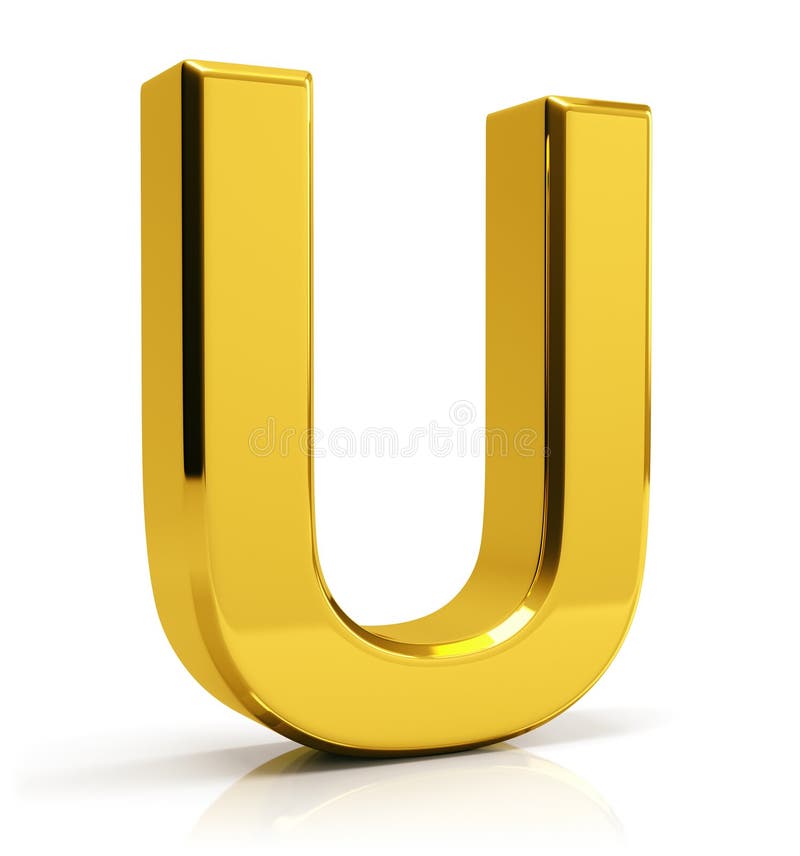 Gold letter U stock illustration. Illustration of alphabet - 120994561