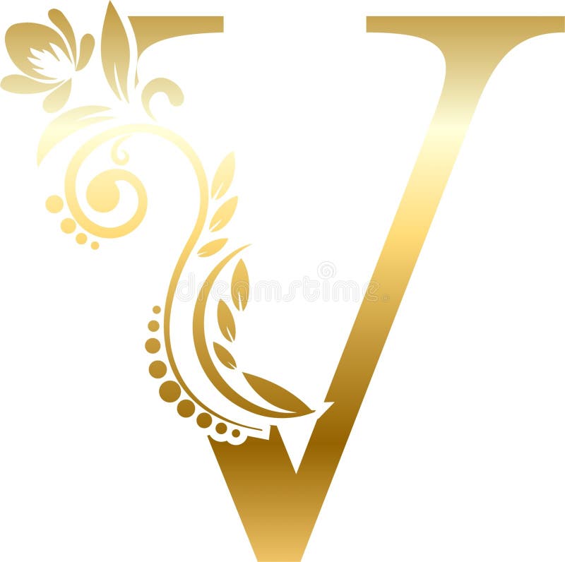 Gold Letter V stock photo. Illustration of metallic - 294352712