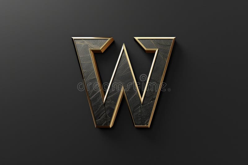 A Gold Letter W on a Black Background, Ideal for Use in Designs and ...