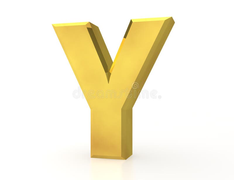 Gold 3d letter Y stock illustration. Illustration of metal - 3848566