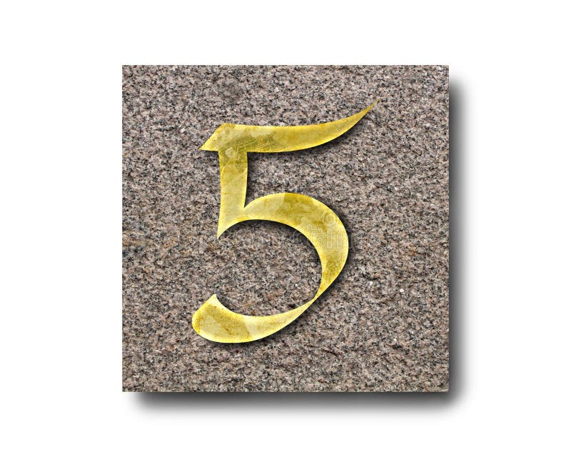 Gold number five stock image. Image of elite, digit - 126239697