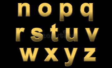Alphabet Gold Letters Lowercase Stock Illustrations – 1,090 Alphabet ...