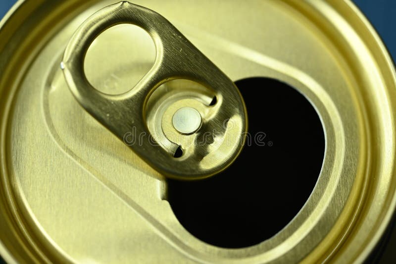 Gold Lid Can Open Ready for Drink Stock Image - Image of packaging ...
