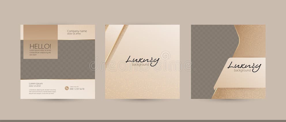 Gold Beige Luxury Flyer Coupon Brochure Vector Background Template ...