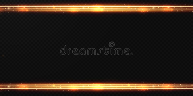 Gold Light Frames and Elements Stock Illustration - Illustration of ...