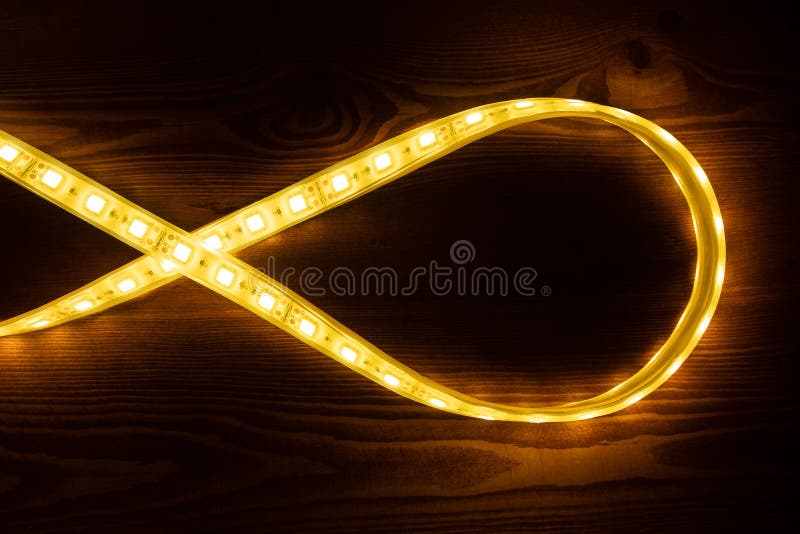Gold Light Led Strip,illuminating Diode Tape Stock Image - Image of ...