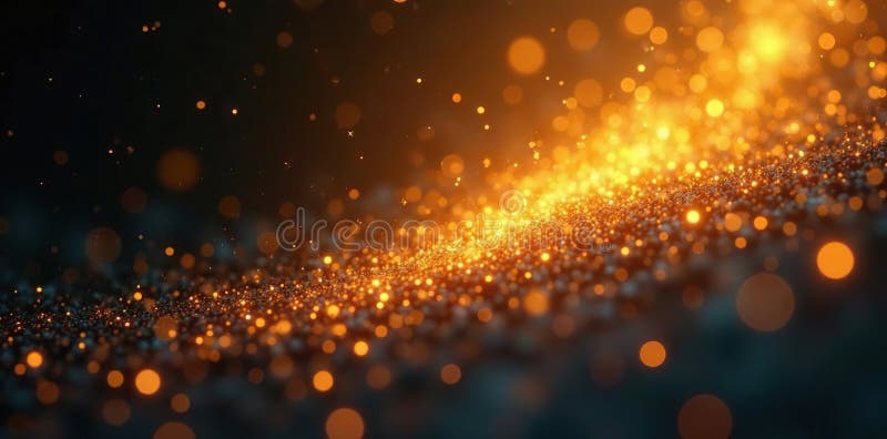 Gold Light Scattering Off Tiny Particles in Air, Diffuse, Shimmer ...