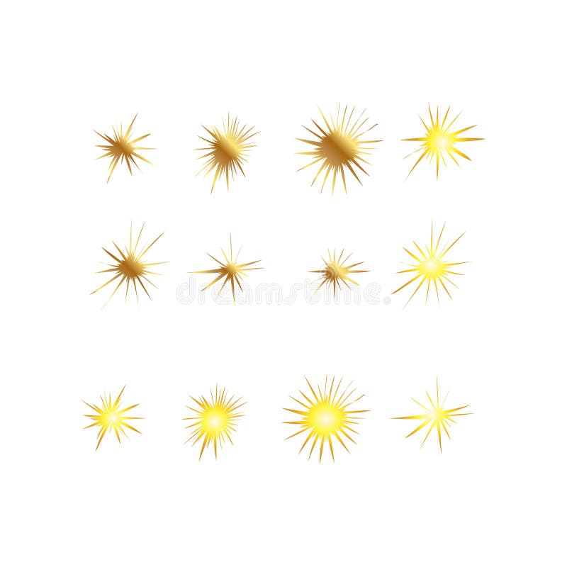 Gold Light Stars Free Vector Illustration Stock Vector - Illustration ...