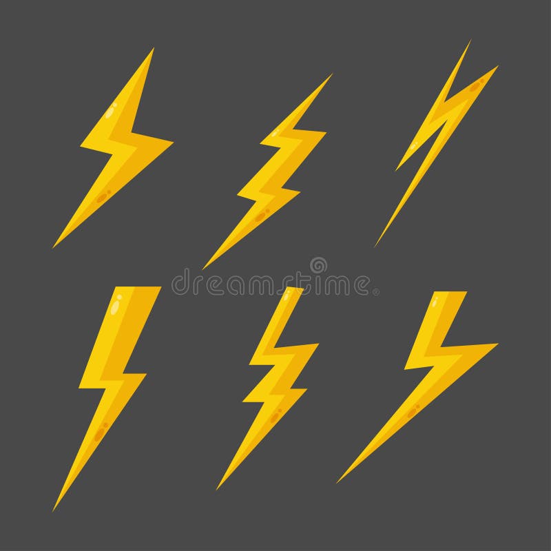 Gold Lighting Icon Collection Stock Vector - Illustration of vector ...