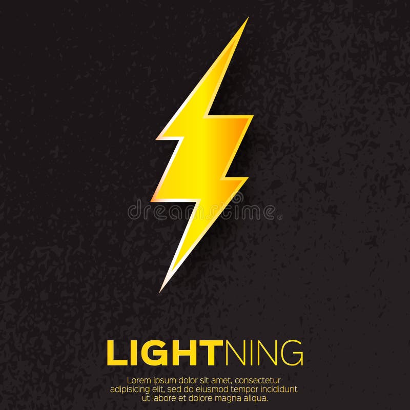 Gold Lightning bolt stock vector. Illustration of danger - 61840813