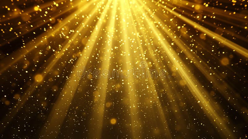 Gold Lights Rays Scene Background. Generative Ai Stock Illustration ...