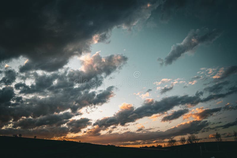 Gold like sunset stock image. Image of cloud, sunset - 264249717