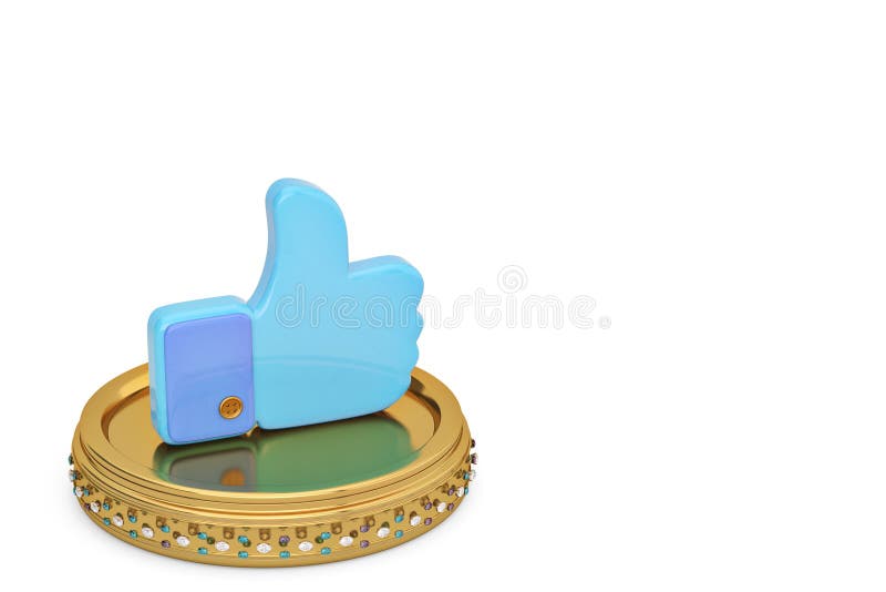 Gold Like Symbol Icon on White Background.3D Illustration. Stock ...