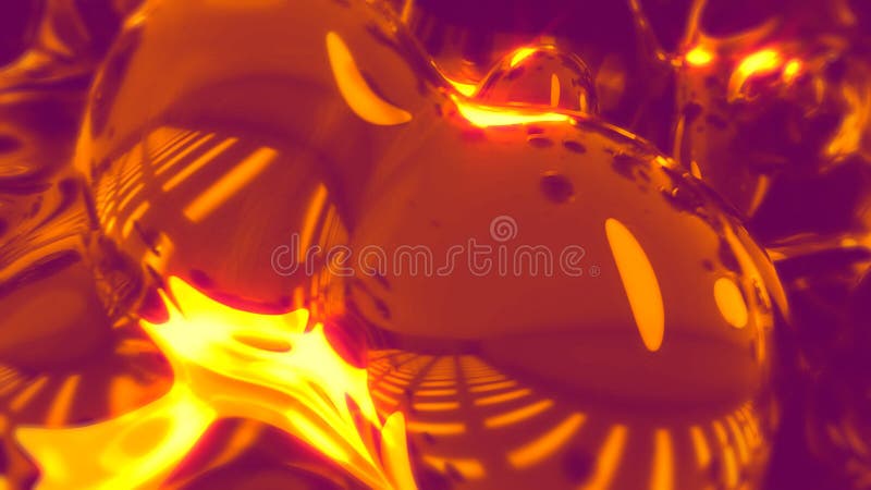 Gold Limpid Fluid Bubbles Floating on Pink Background - Abstract 3D ...