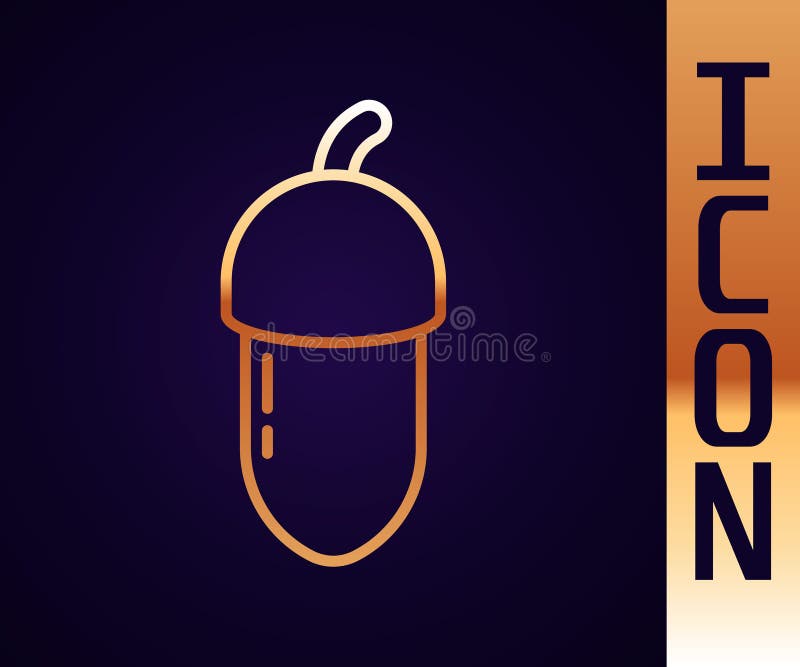Gold Line Acorn Icon Isolated on Black Background. Vector Stock Vector ... Gold Line Acorn Icon Isolated on Black Background. Vector Stock Vector ...