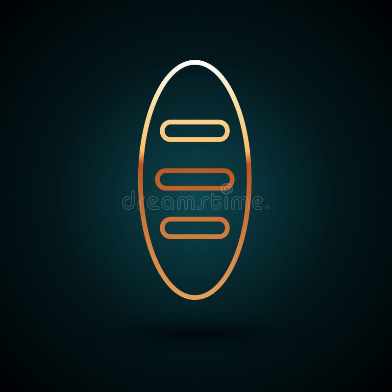 Gold Line Bread Loaf Icon Isolated on Dark Blue Background. Vector ...