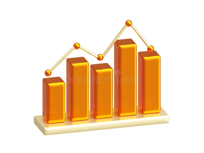 Gold Line Chart with 3D Graph â€“ Business Data Visualization ...