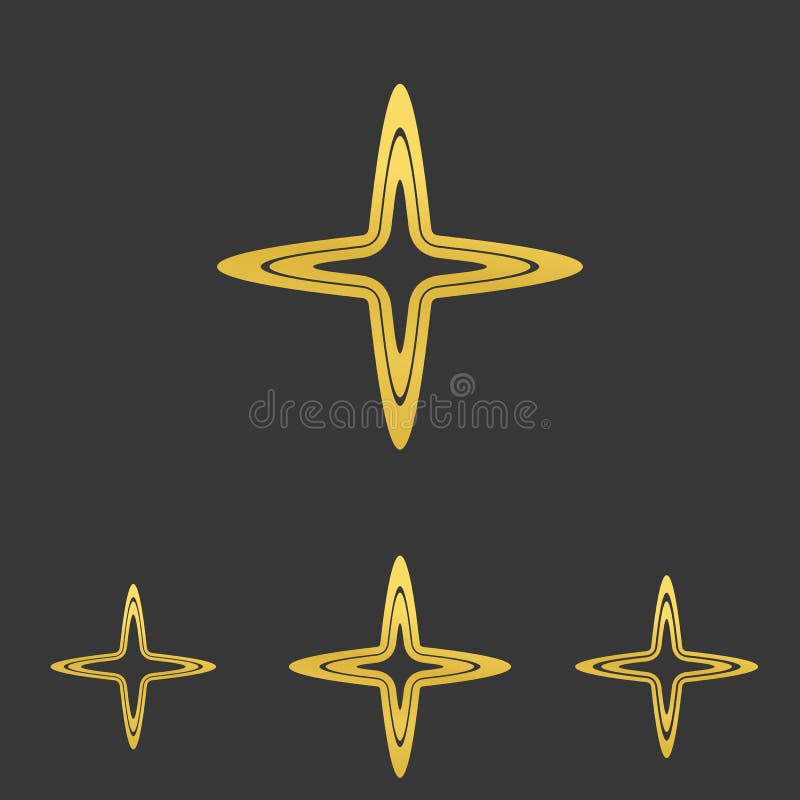 Gold Line Cross Logo Design Set Stock Vector - Illustration of ...