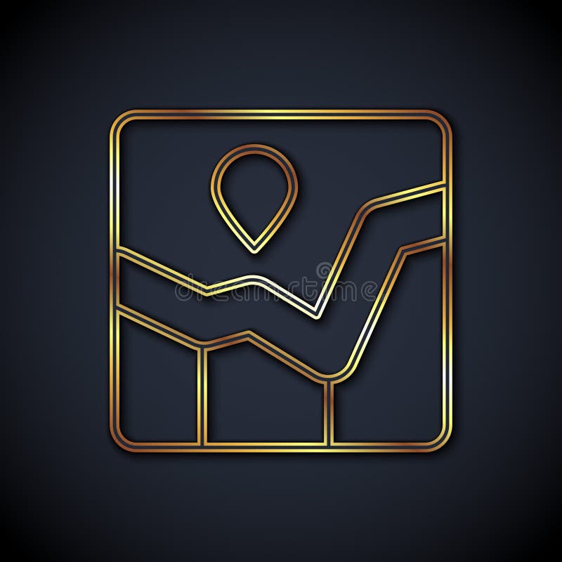 Gold Line Graph, Chart, Diagram, Infographic Icon Isolated on Black ...