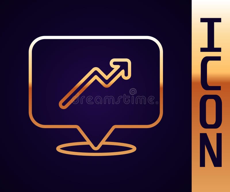 Gold Line Graph, Schedule, Chart, Diagram, Infographic, Pie Graph Icon ...