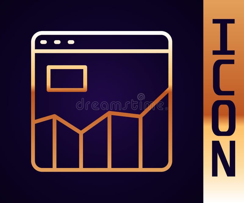 Gold Line Graph, Schedule, Chart, Diagram, Infographic, Pie Graph Icon ...