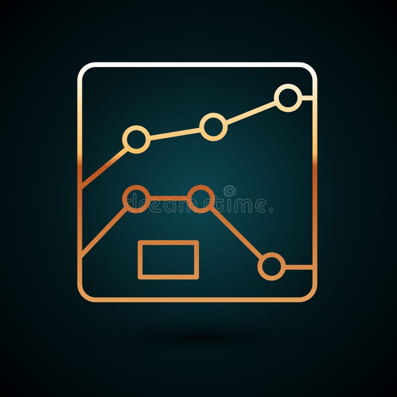Gold Line Graph, Schedule, Chart, Diagram, Infographic, Pie Graph Icon ...