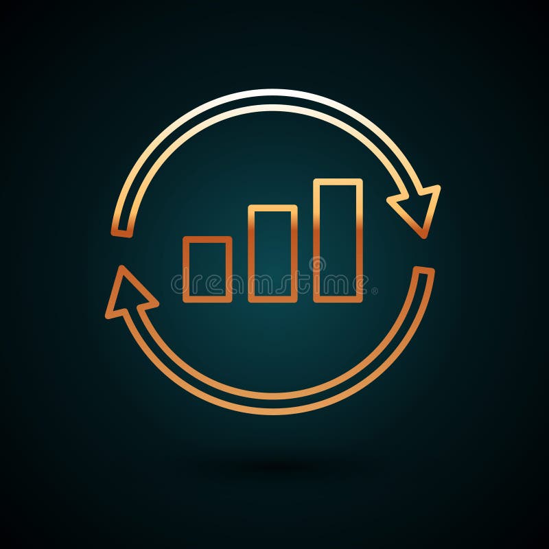 Gold Line Graph, Schedule, Chart, Diagram, Infographic, Pie Graph Icon ...