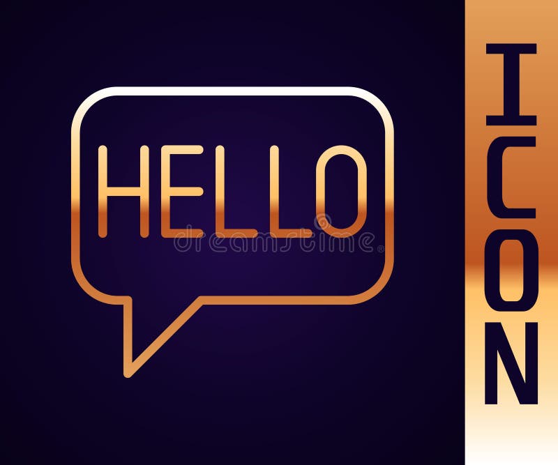 Gold Line Hello in Different Languages Icon Isolated on Black ... Gold Line Hello in Different Languages Icon Isolated on Black ...