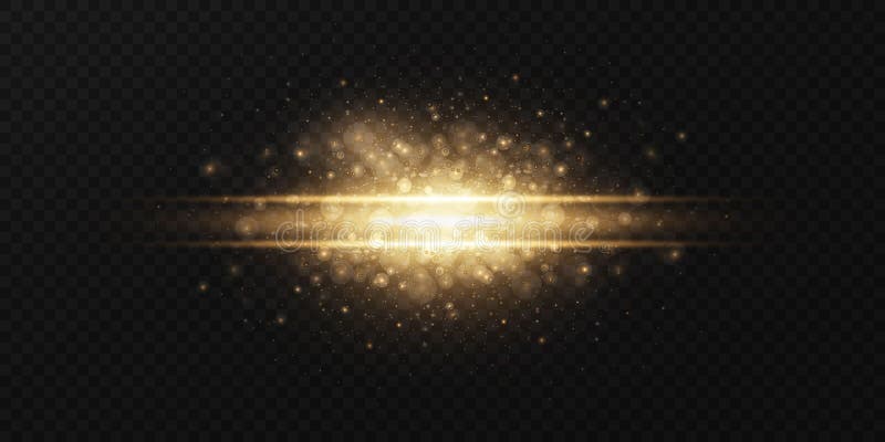 Gold Line of Light. Magic Glow, Particles of Light, Sparks Stock Image ...