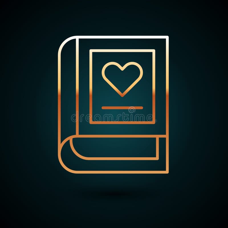 Gold Line Medical Book Icon Isolated on Dark Blue Background. Vector ...